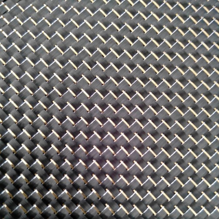 Yellow metallic carbon fiber fabric